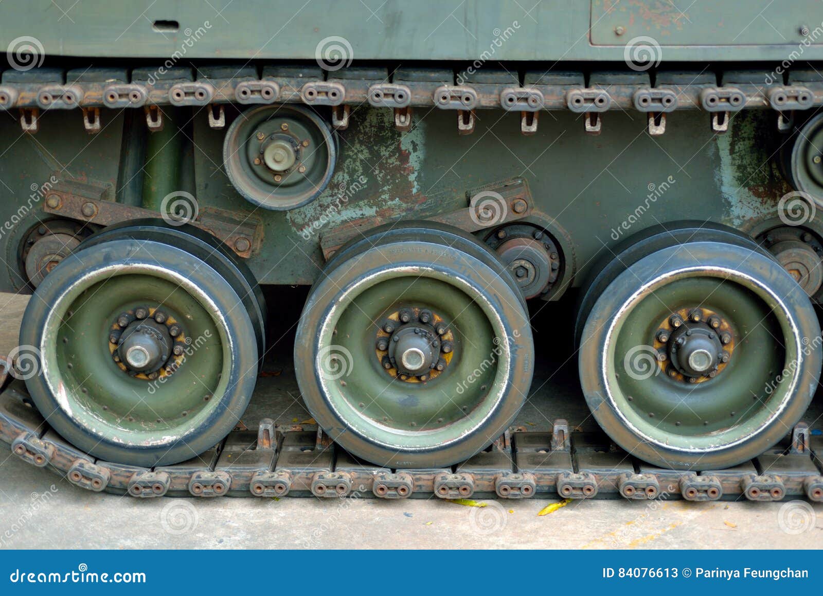 Close Up Tank Wheels on Floor Stock Image - Image of tank ...