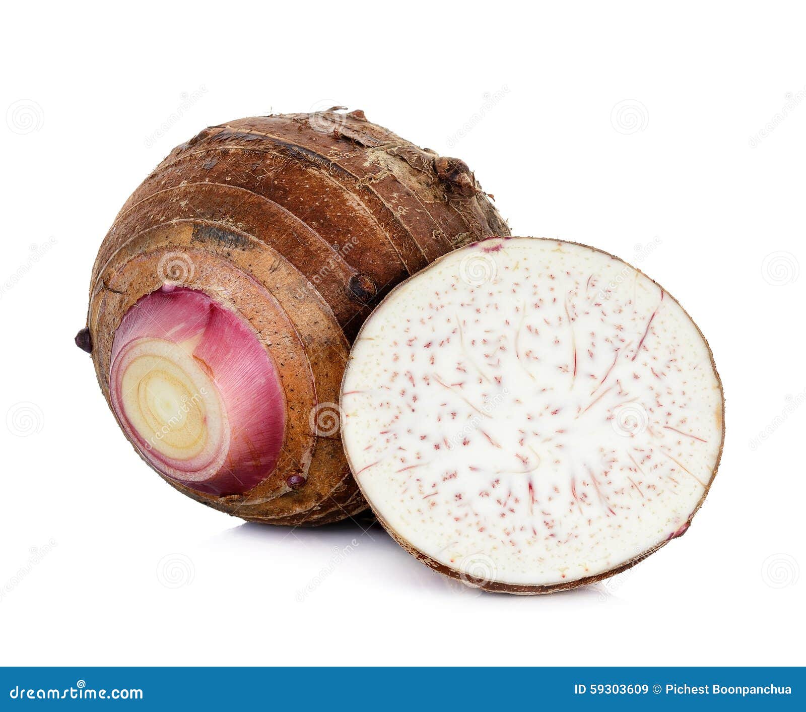 Close Up Taro Isolated on the White Background Stock Image - Image of ...