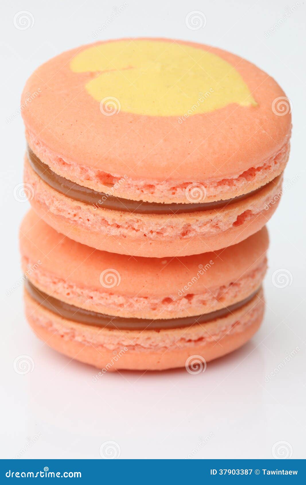 Close Up of Tasty Orange Macaroon Stock Image - Image of france ...