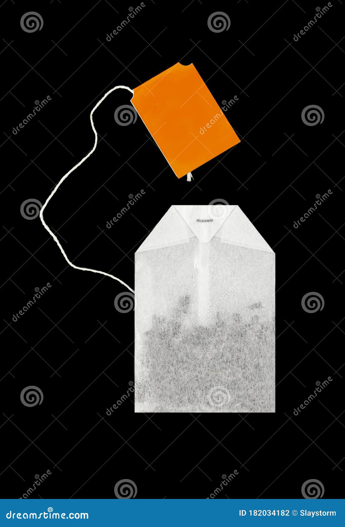 Close-up of Tea Bag Isolated on Black Background Stock Photo - Image of ...