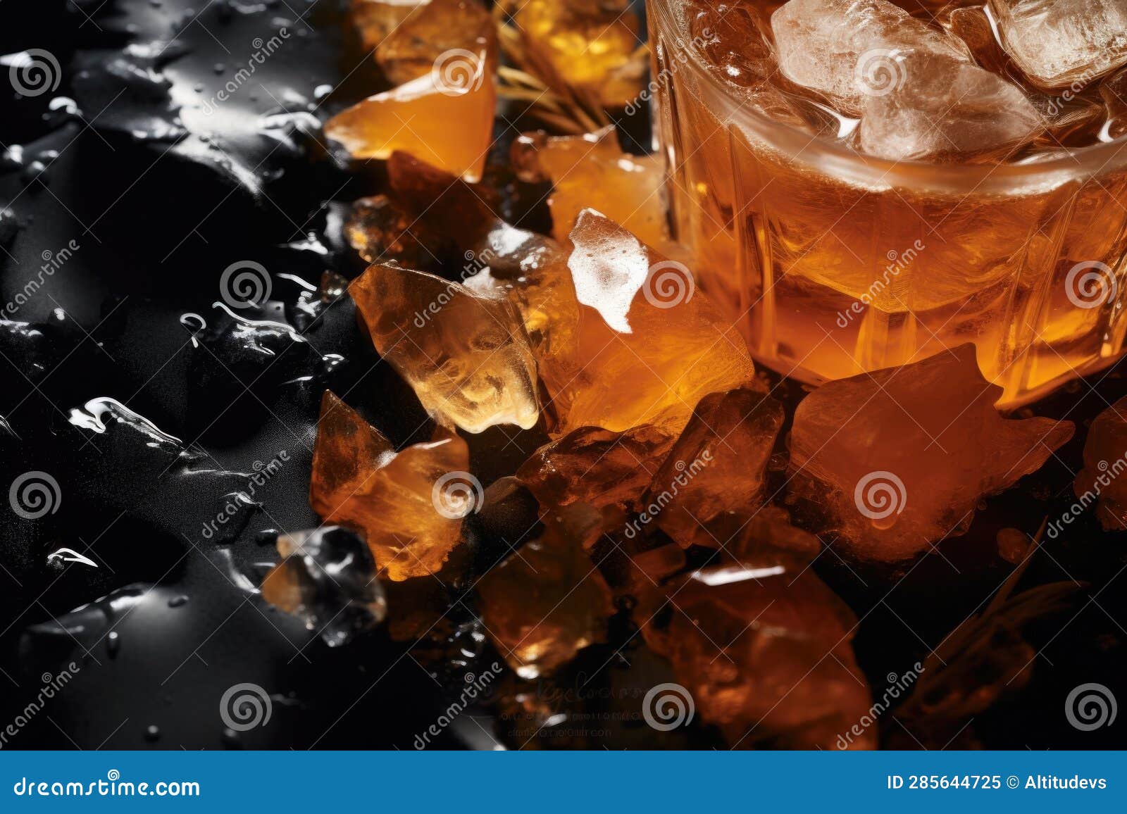 Close-up of Tea Infusion with Ice Cubes Stock Image - Image of aroma ...