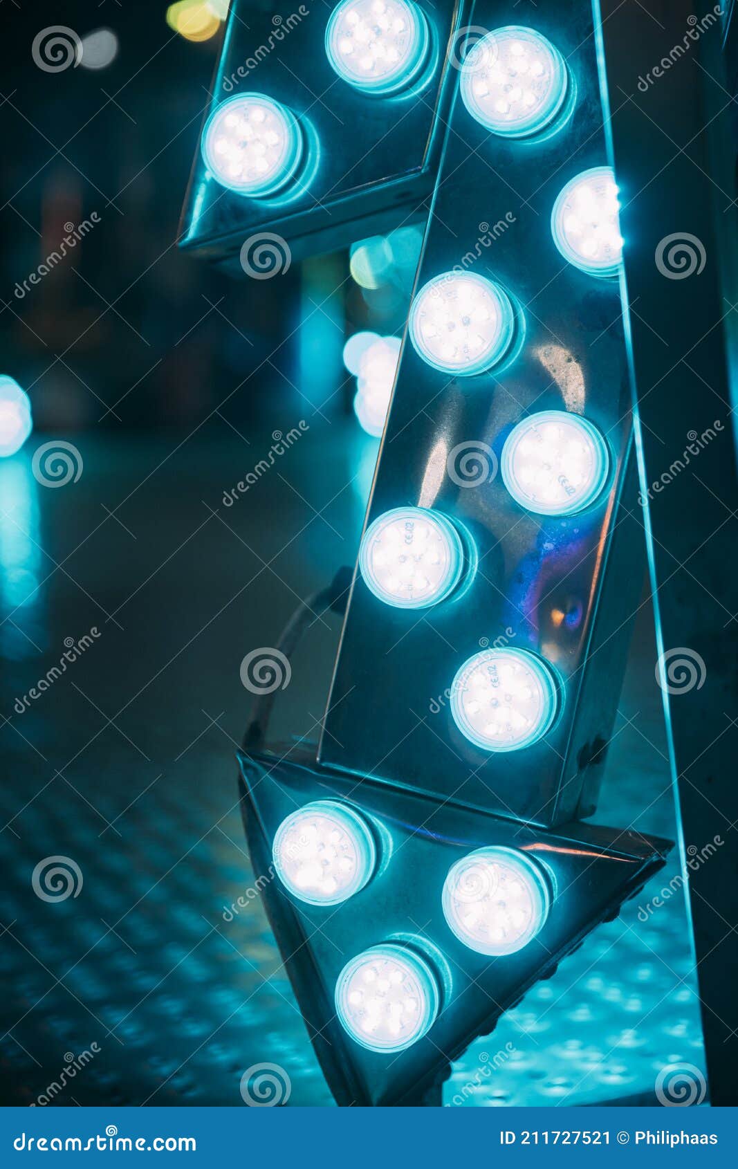 Close-up of Teal Neon Lights at Fair Stock Image - Image of cyber, blue ...