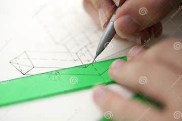 Technical drawing exercise stock image. Image of layout - 113554863