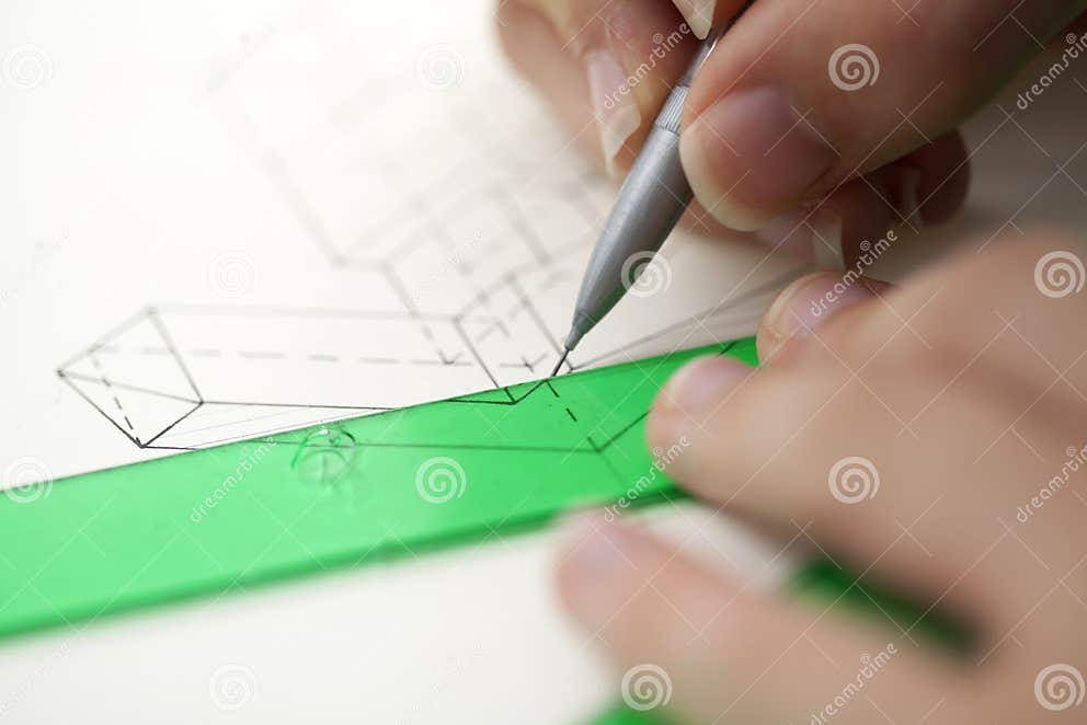 Technical drawing exercise stock image. Image of layout - 113554863