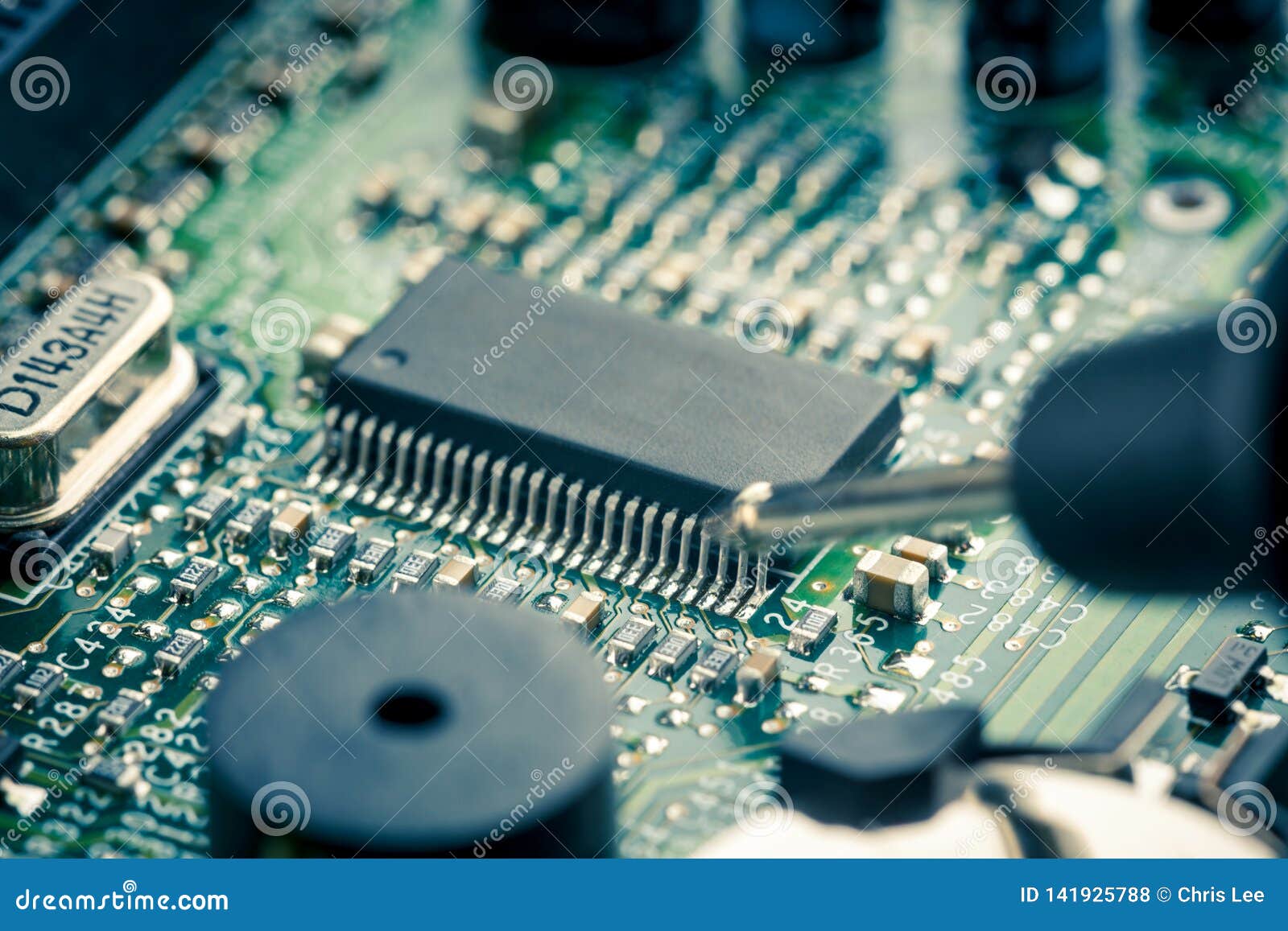 Close Up - Technician Engineer Measuring Multimeter Computer Circuit ...