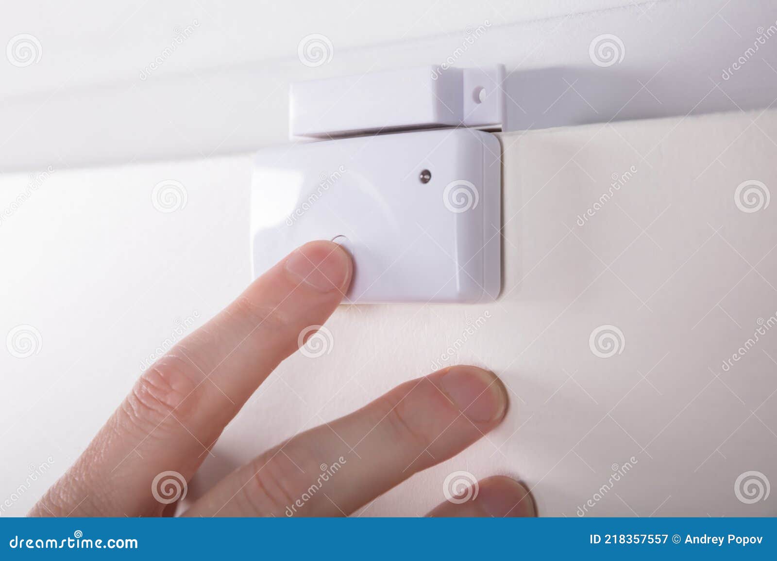 Technician Fixing Security System Door Sensor Stock Image - Image of ...