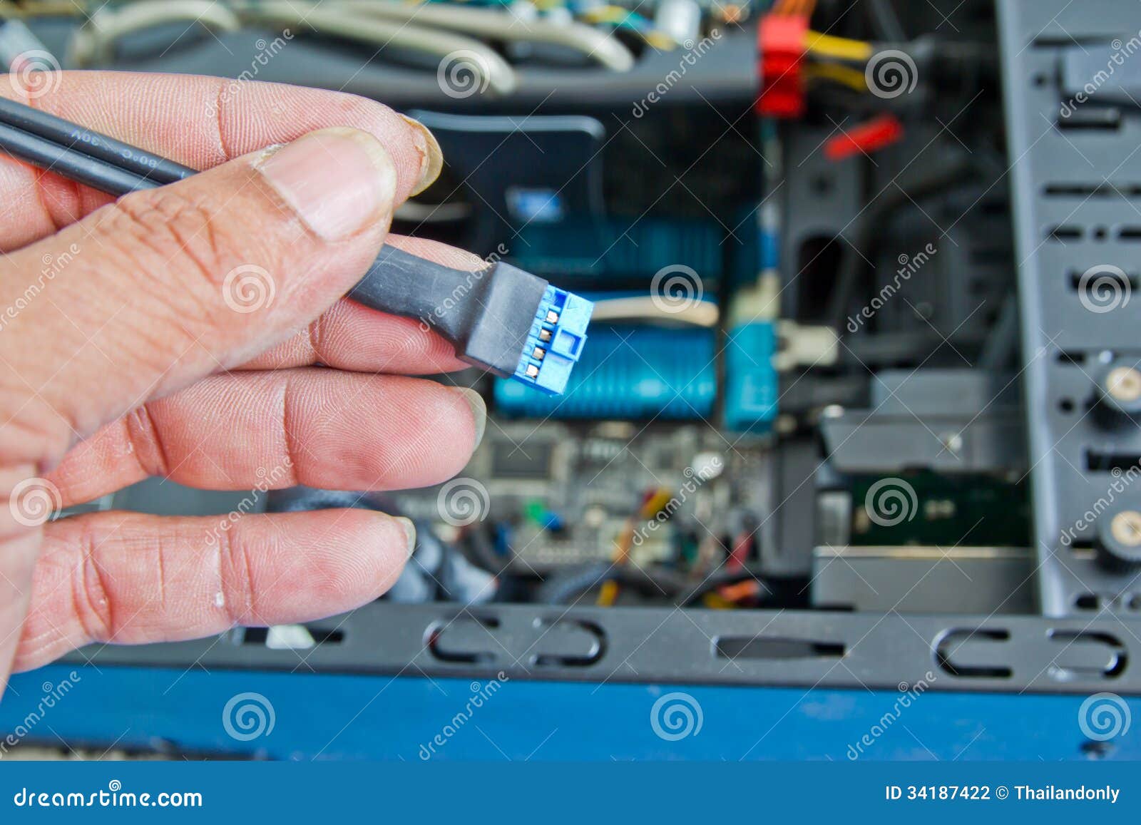 Close Up of a Technician S Hands Wiring Computer Parts Stock Photo ...
