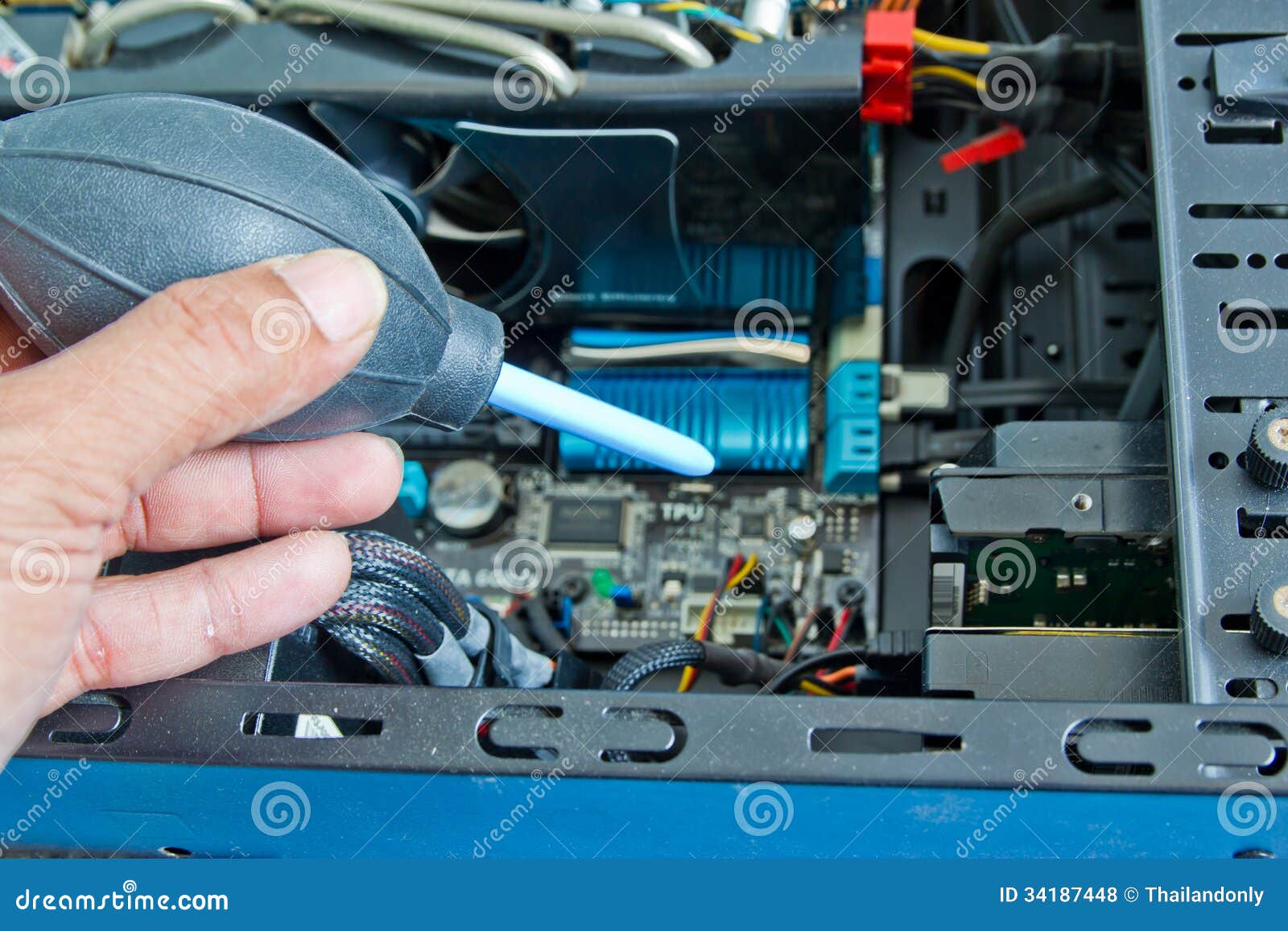Close Up of a Technician S Hands Wiring Computer Parts Stock Photo ...