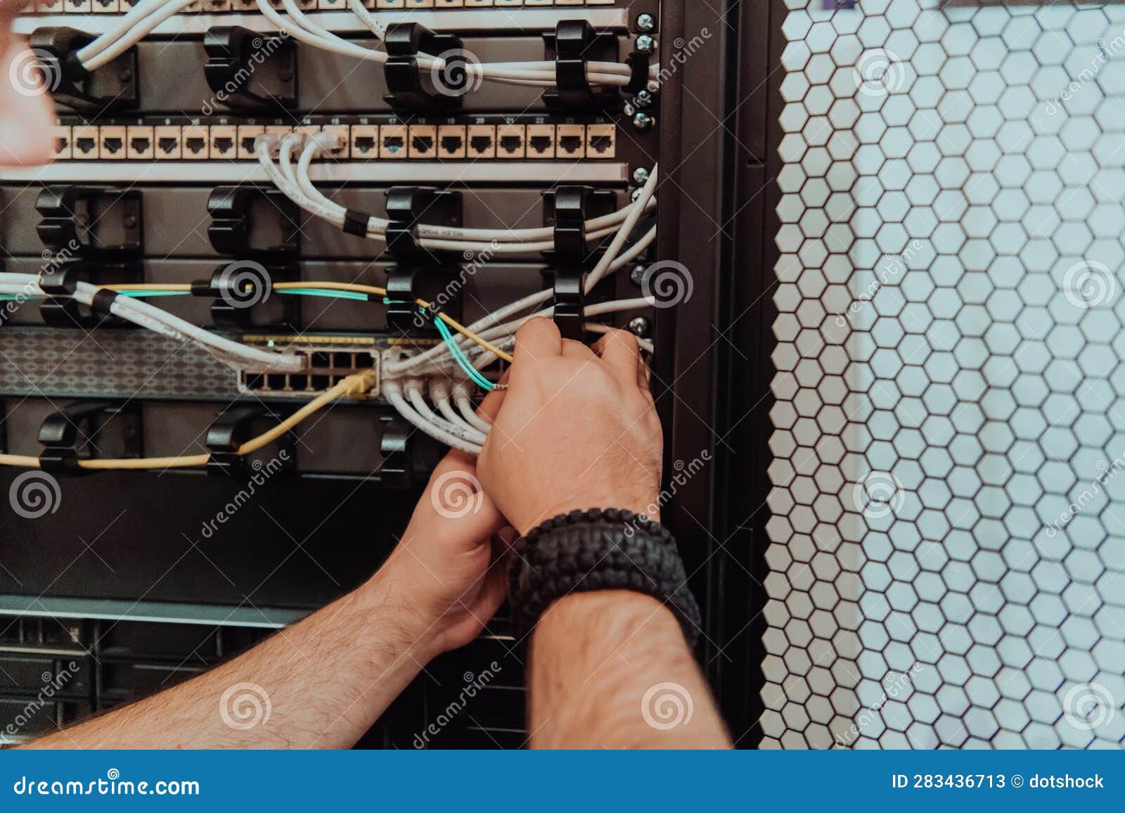 Close Up of Technician Setting Up Network in Server Room Stock Image ... Close Up of Technician Setting Up Network in Server Room Stock Image ...