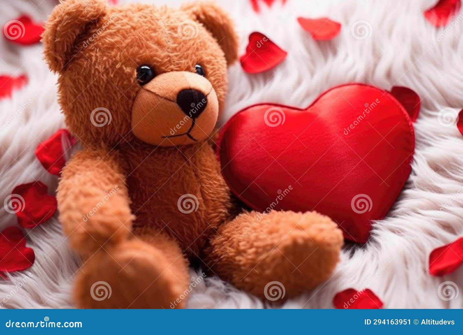 Close-up of a Teddy Bear with Stitched Heart Detailing Stock ...