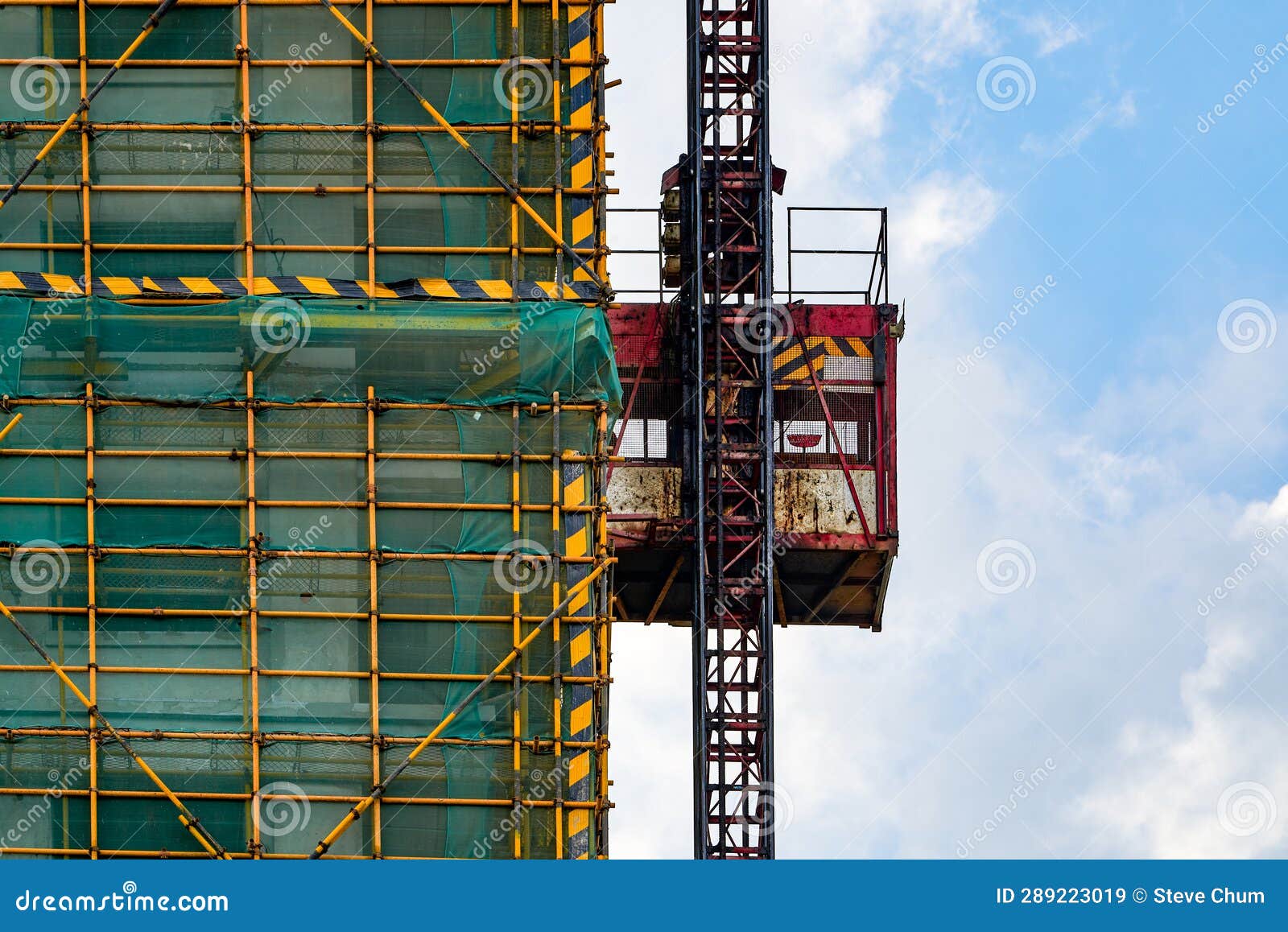 Close-up of Temporary Construction Elevator Used on Building Site ...