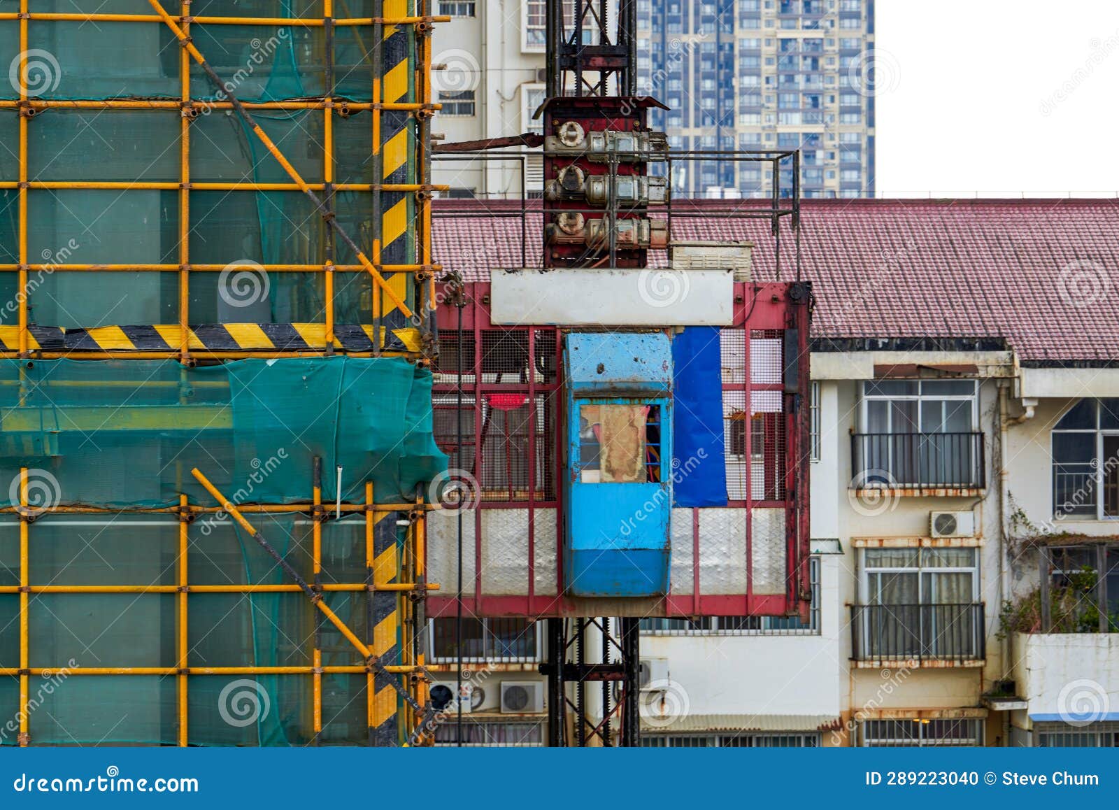Close-up of Temporary Construction Elevator Used on Building Site ...
