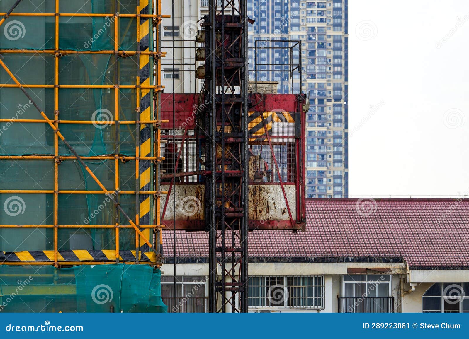 Close-up of Temporary Construction Elevator Used on Building Site ...