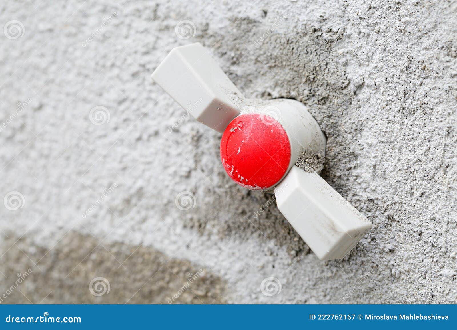 Close Up of a Temporary Main Water Control Tap Mounted in the Wall ...