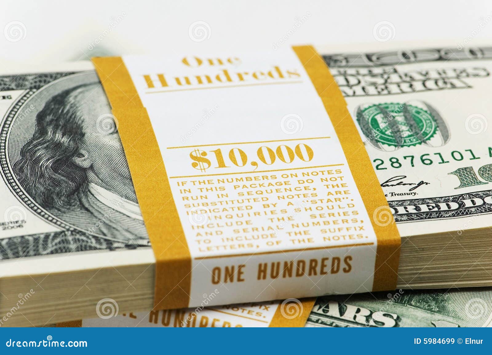 Close Up of Ten Thousand Pack Stock Image - Image of bank, isolated ...