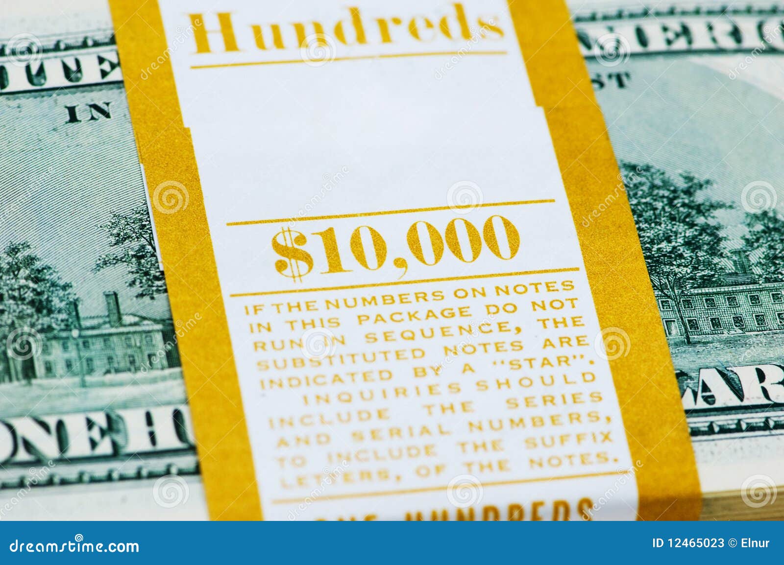 Close Up of Ten Thousand Pack Isolated Stock Image - Image of money ...