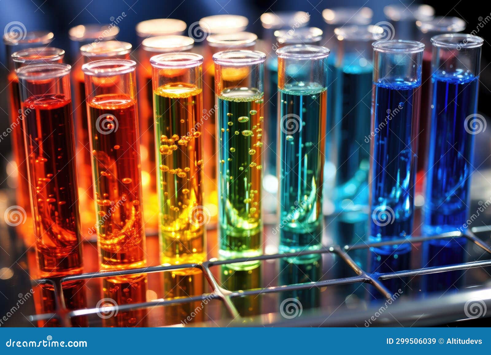 Colored Solutions In Glass Reagent Bottles, Copper Sulfate, Nickel ...