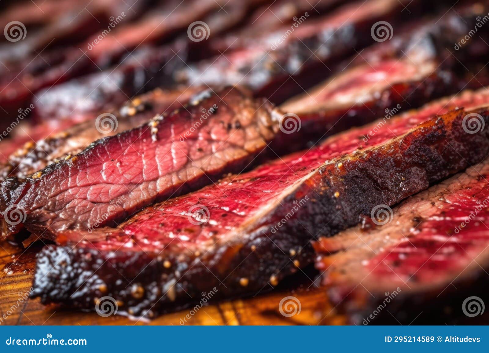 Close-up of the Texture of Bbq Brisket Slices on a Board Stock Image ...