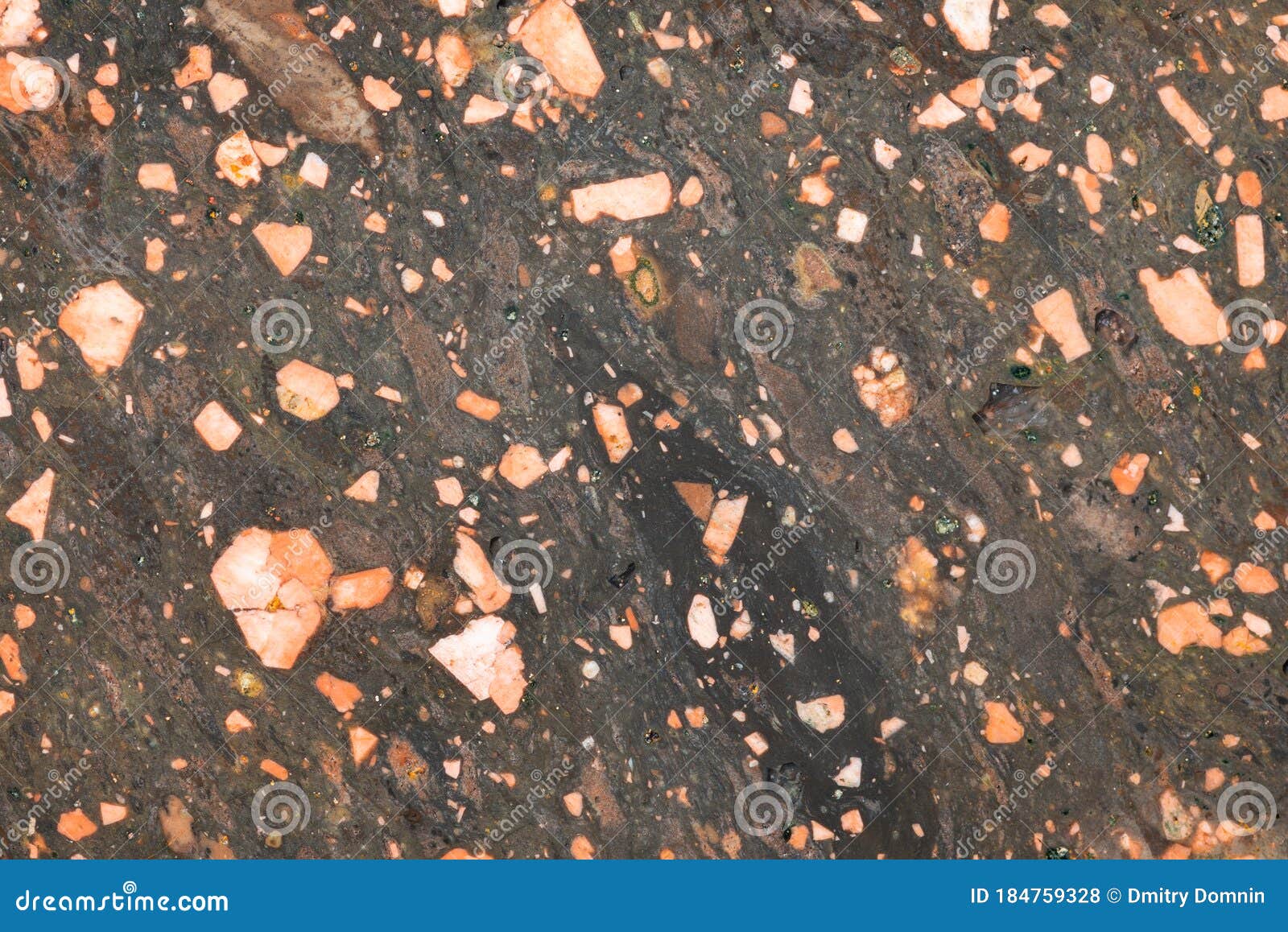 Polished Porphyry Stone Under The Magnifying Glass Stock Photo ...