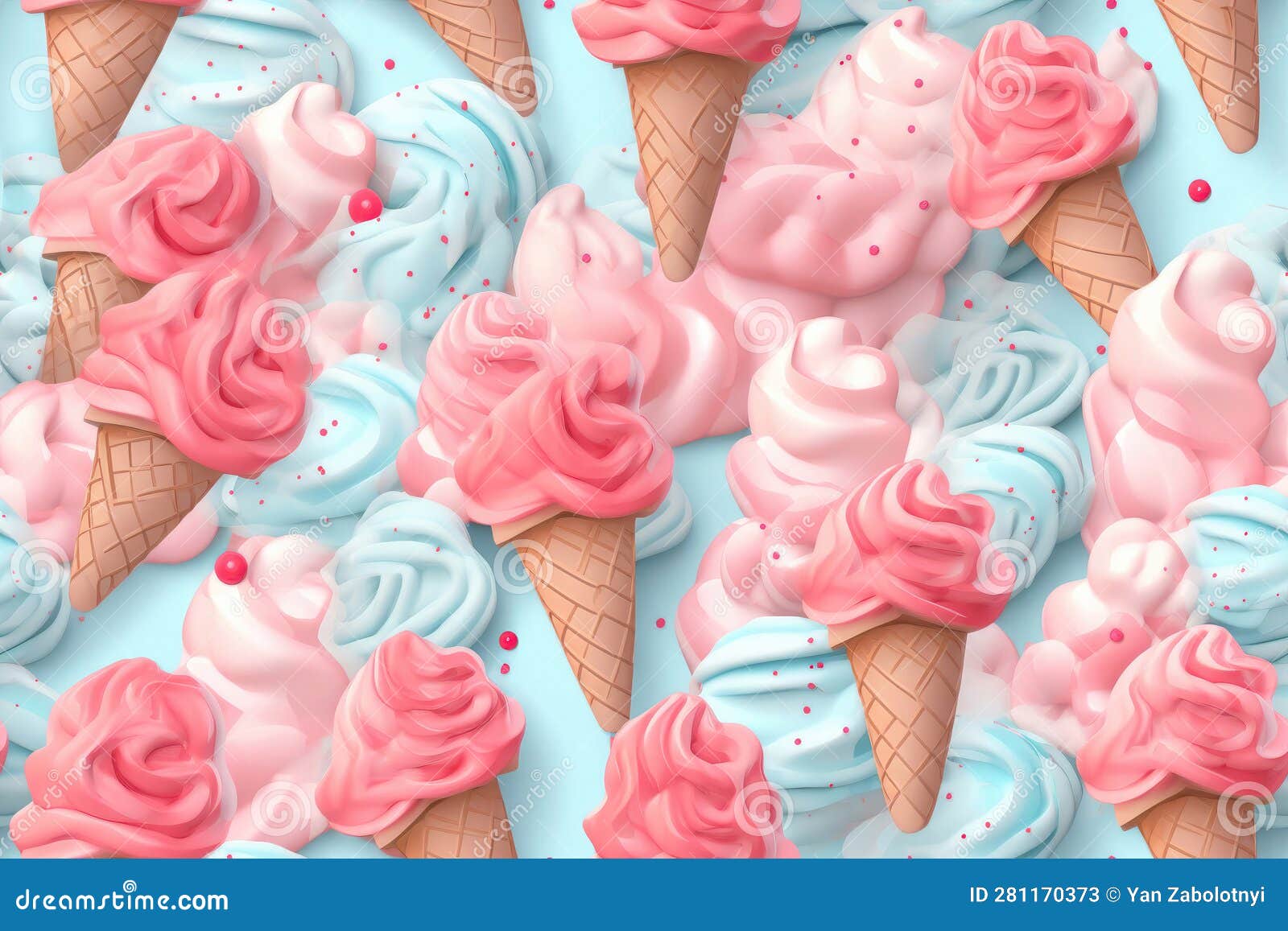 Close Up Texture of Bubblegum Ice Cream Tile. Banner. Seamless ...