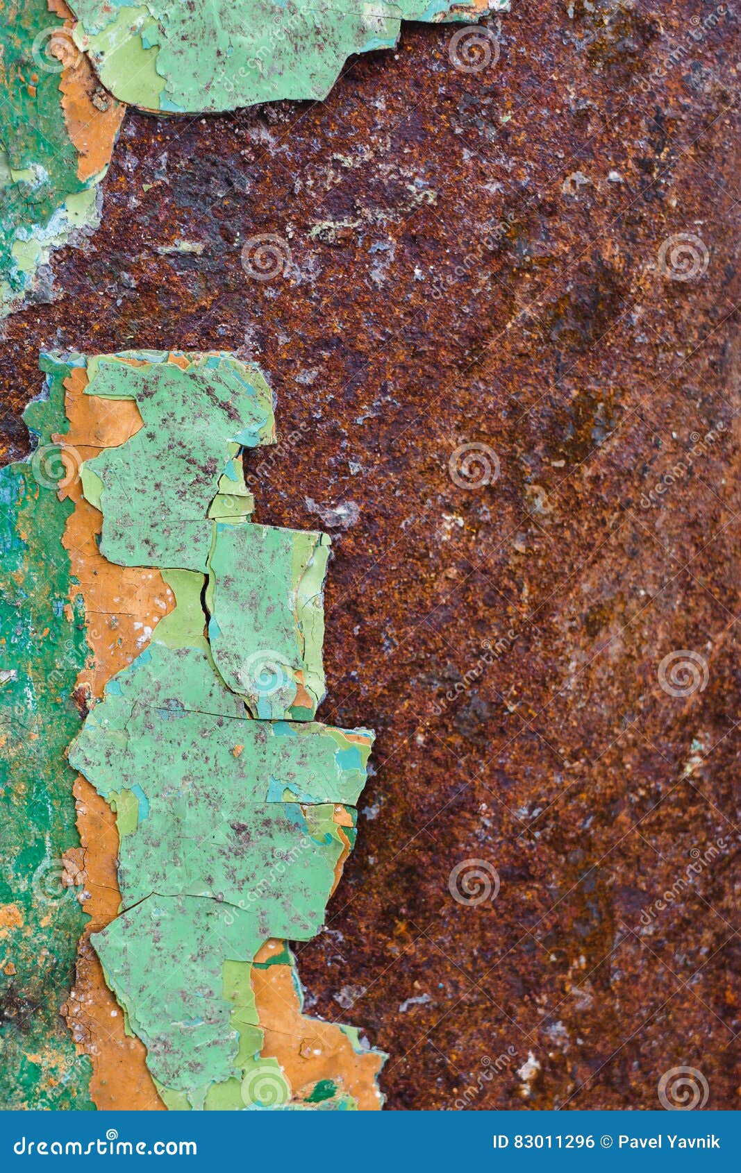 Close Up Texture of Chipped Peeling Green Paint Over Rust, Cover Stock ...