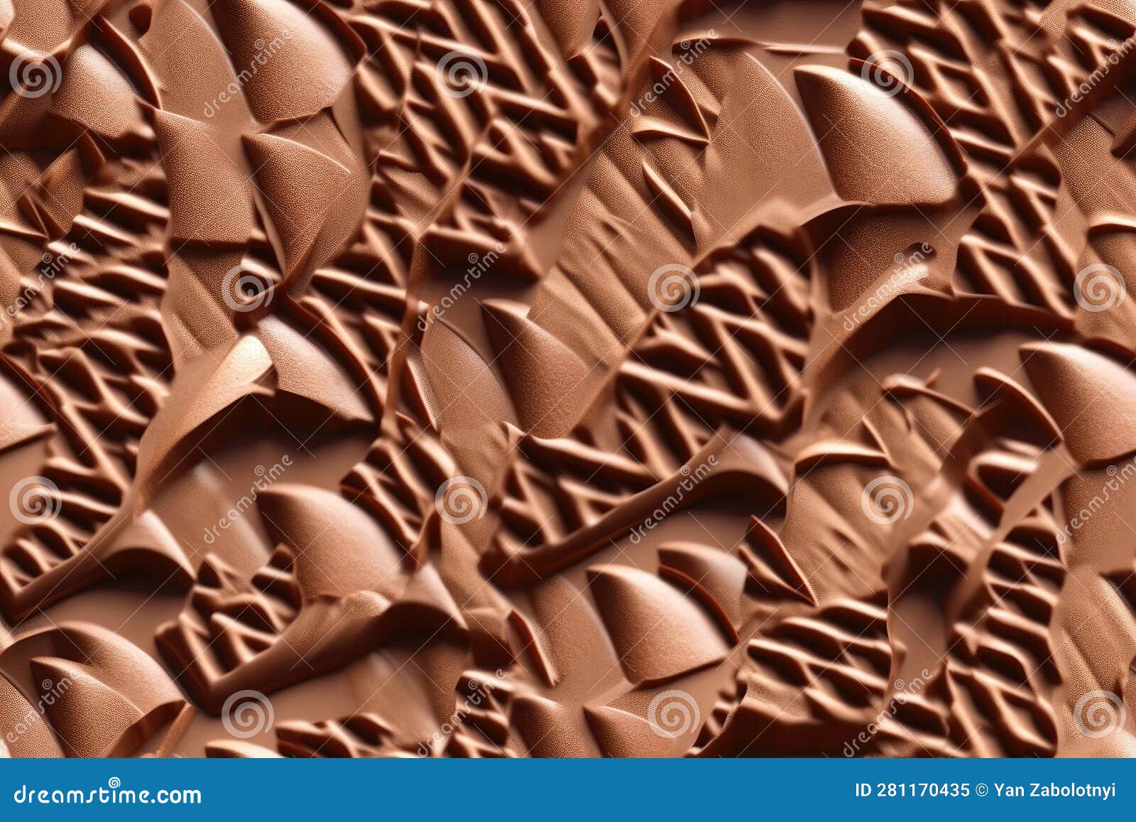 Close Up Texture of Chocolate Ice Cream Tile. Banner. Seamless ...