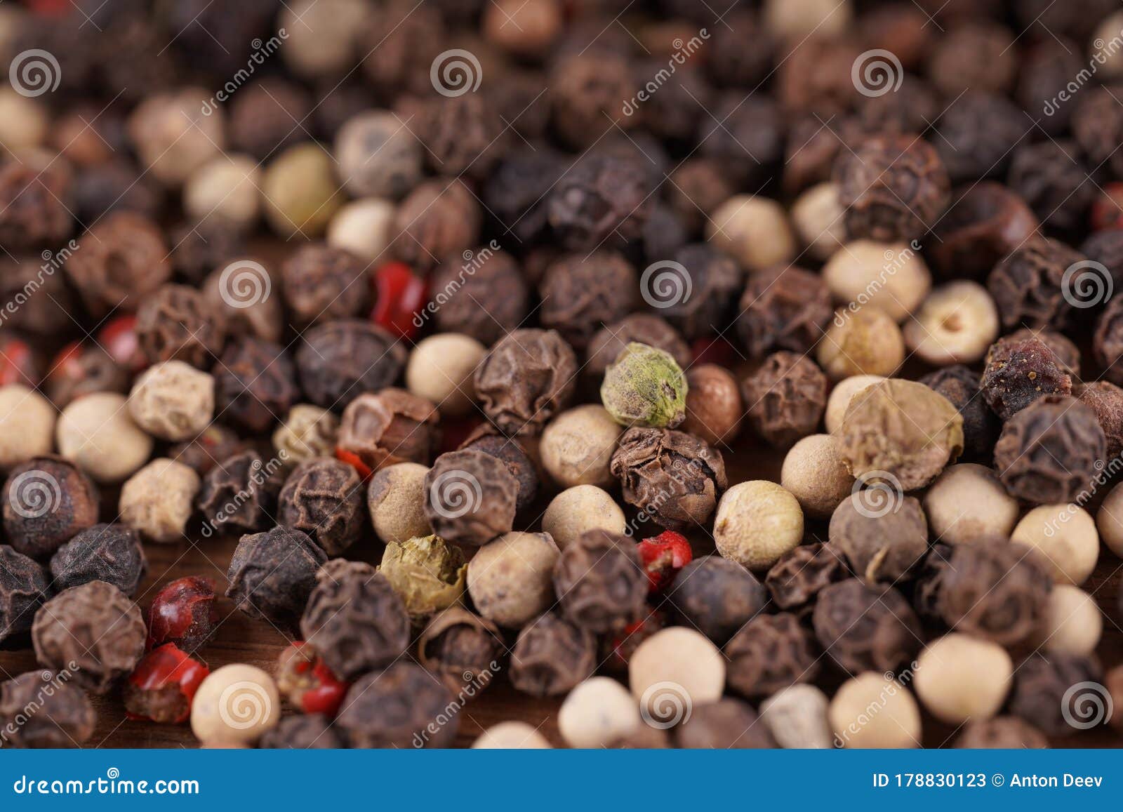 Close Up of Texture of Condiment. Bunch of Different Peppers ...