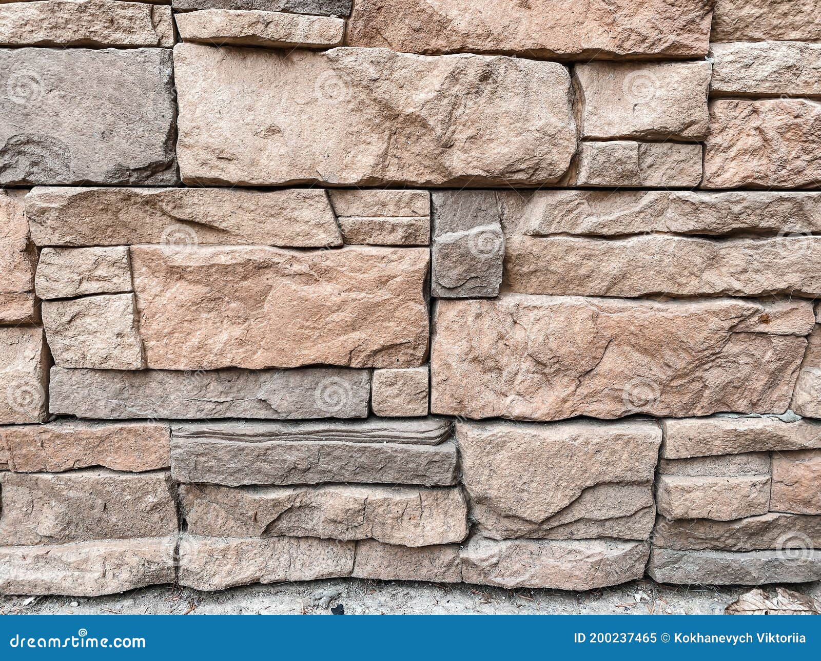 Close-up of Texture of Facing Brick in Gray and Beige Tones in the ...
