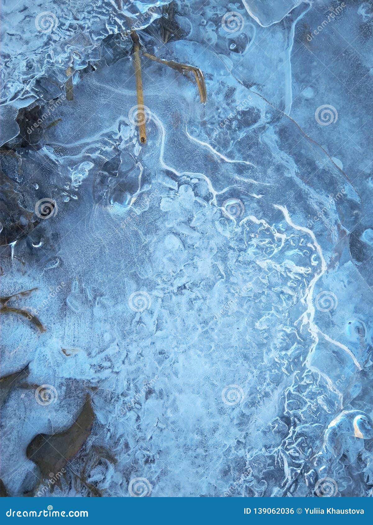 Ice on the River with Beautiful Patterns Stock Photo - Image of ...
