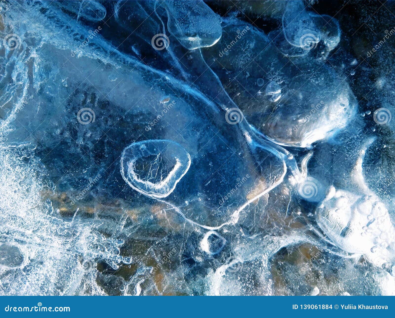 Ice on the River with Beautiful Patterns Stock Photo - Image of ...