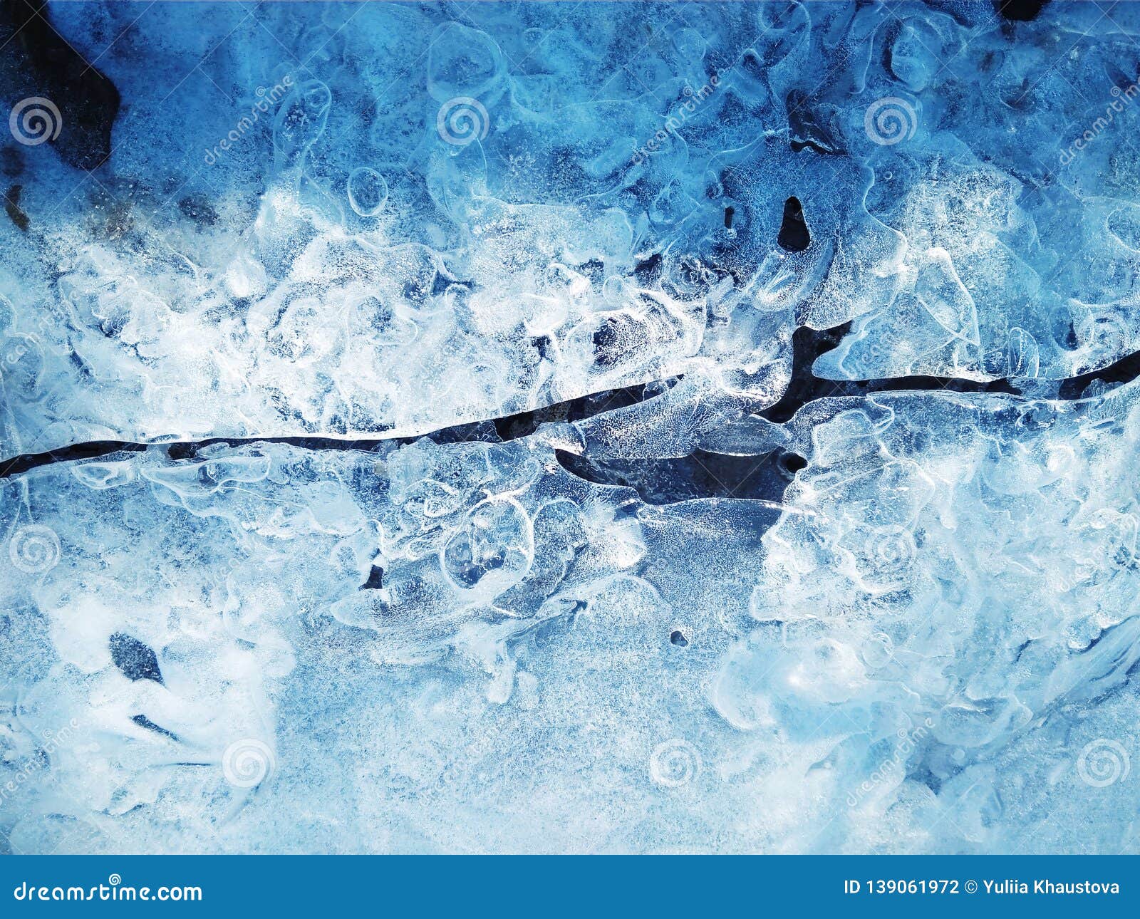 Ice on the River with Beautiful Patterns Stock Photo - Image of ...