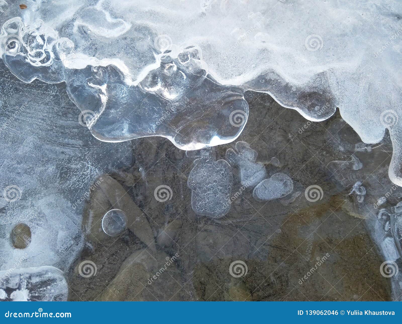 Ice on the River with Beautiful Patterns Stock Photo - Image of ...