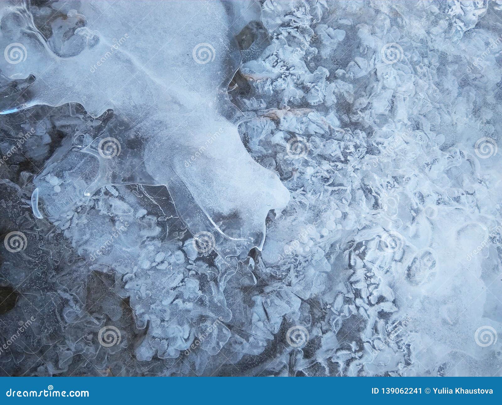 Ice on the River with Beautiful Patterns Stock Image - Image of design ...
