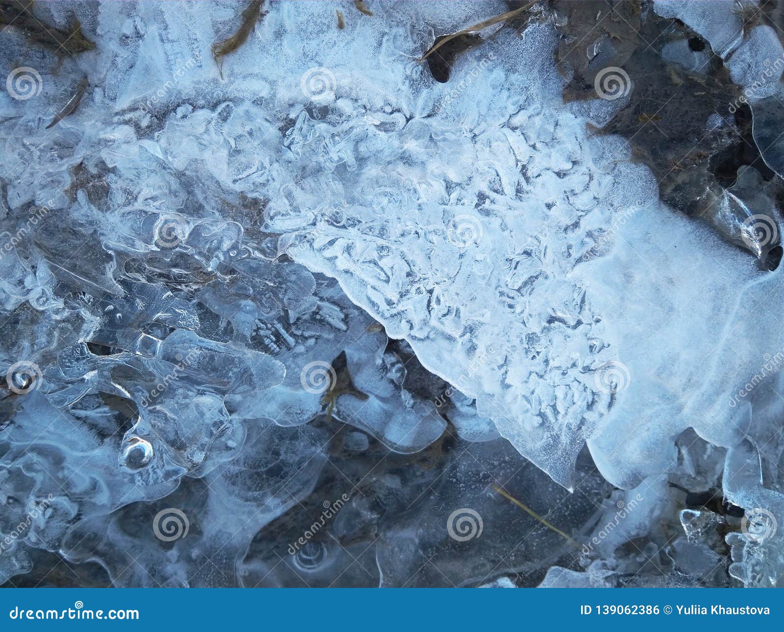 Ice on the River with Beautiful Patterns Stock Photo - Image of crack ...
