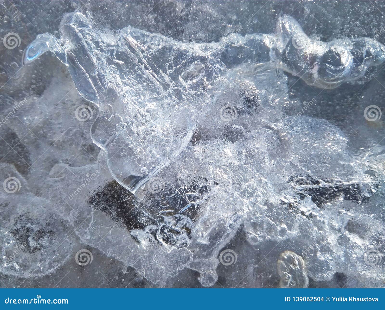 Ice on the River with Beautiful Patterns Stock Photo - Image of ...
