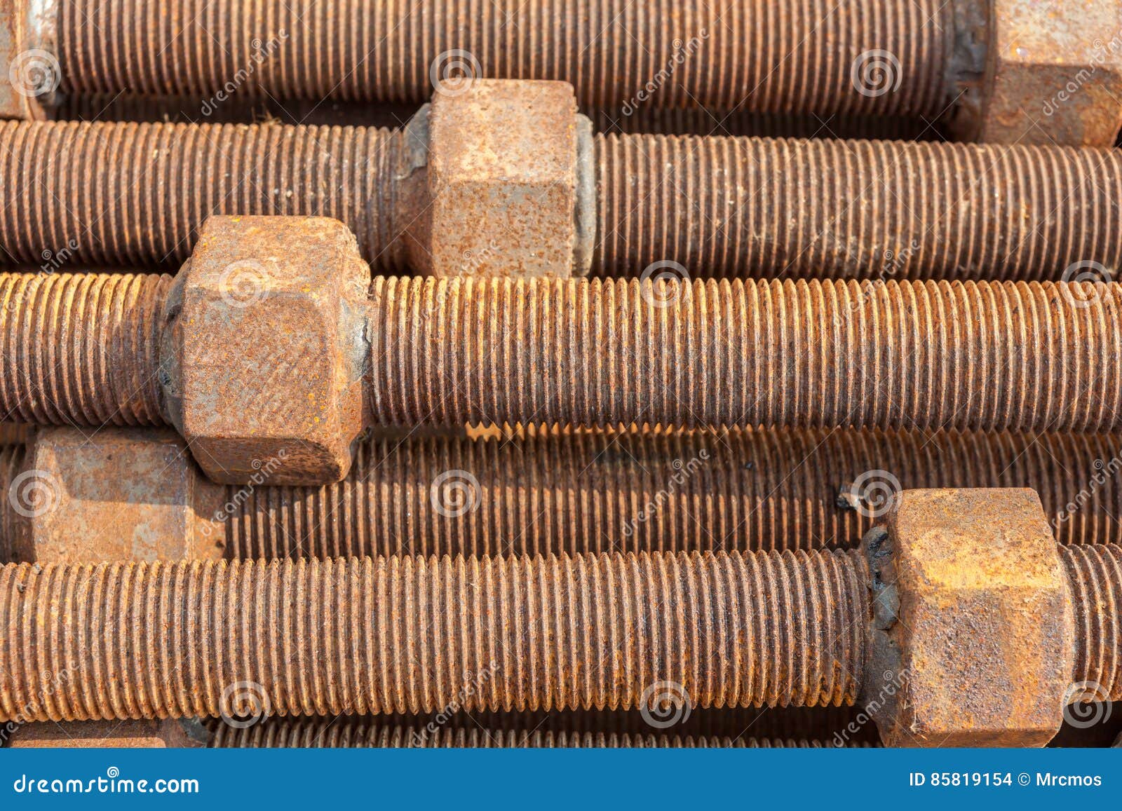Close-up Texture of Old Rusty Nuts and Bolts Use for Indus Stock Photo ...