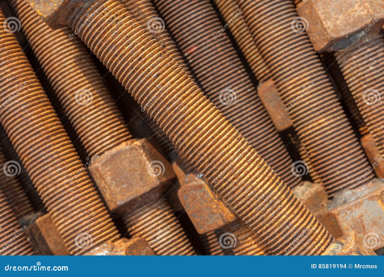 Close-up Texture of Old Rusty Nuts and Bolts Use for Indus Stock Photo ...