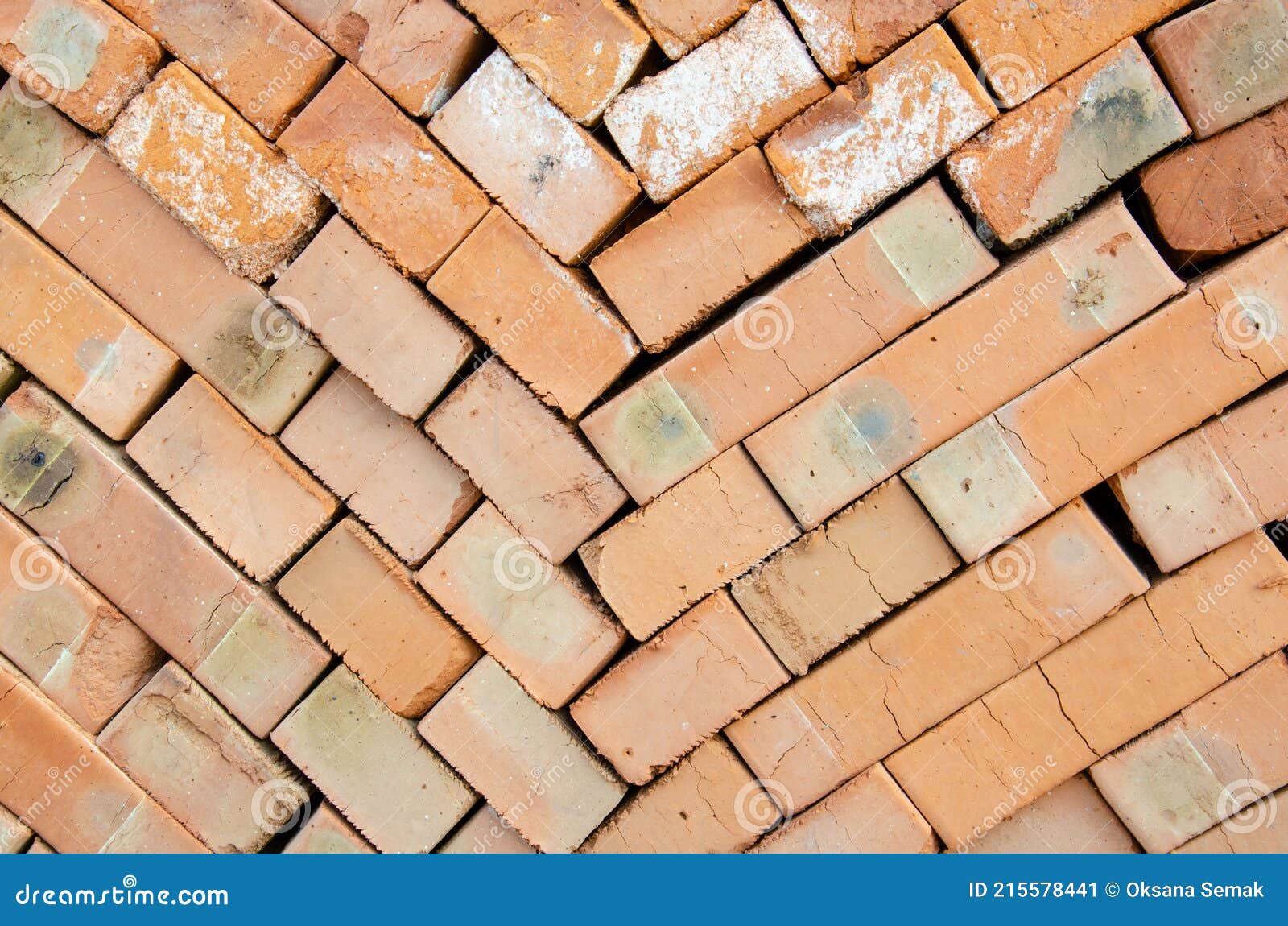 Close Up Texture of Piled Bricks. Background from Red Bricks Stacked on ...