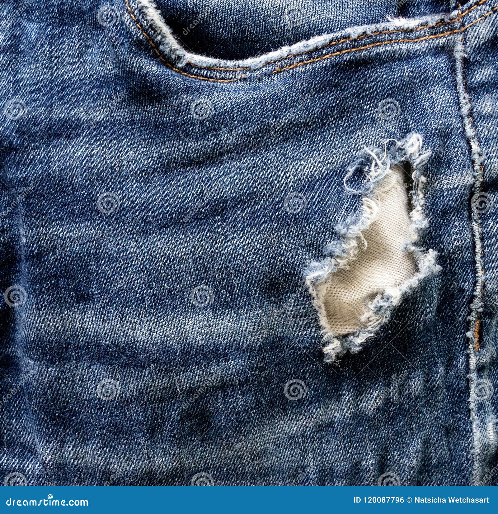 Close Up Texture of Ripped Jeans Stock Photo - Image of denim, front ...