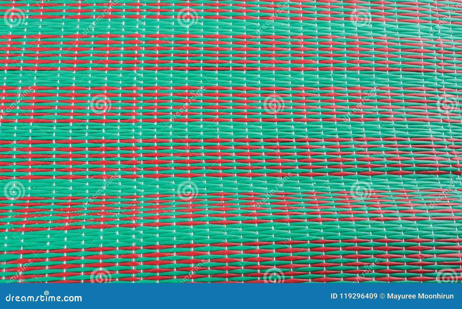 Texture of Weave Mat in Green and Red Color Stock Image - Image of ...