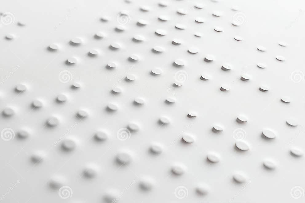 Close Up Texture White Dots Abstract Background. Some Braille Text on ...