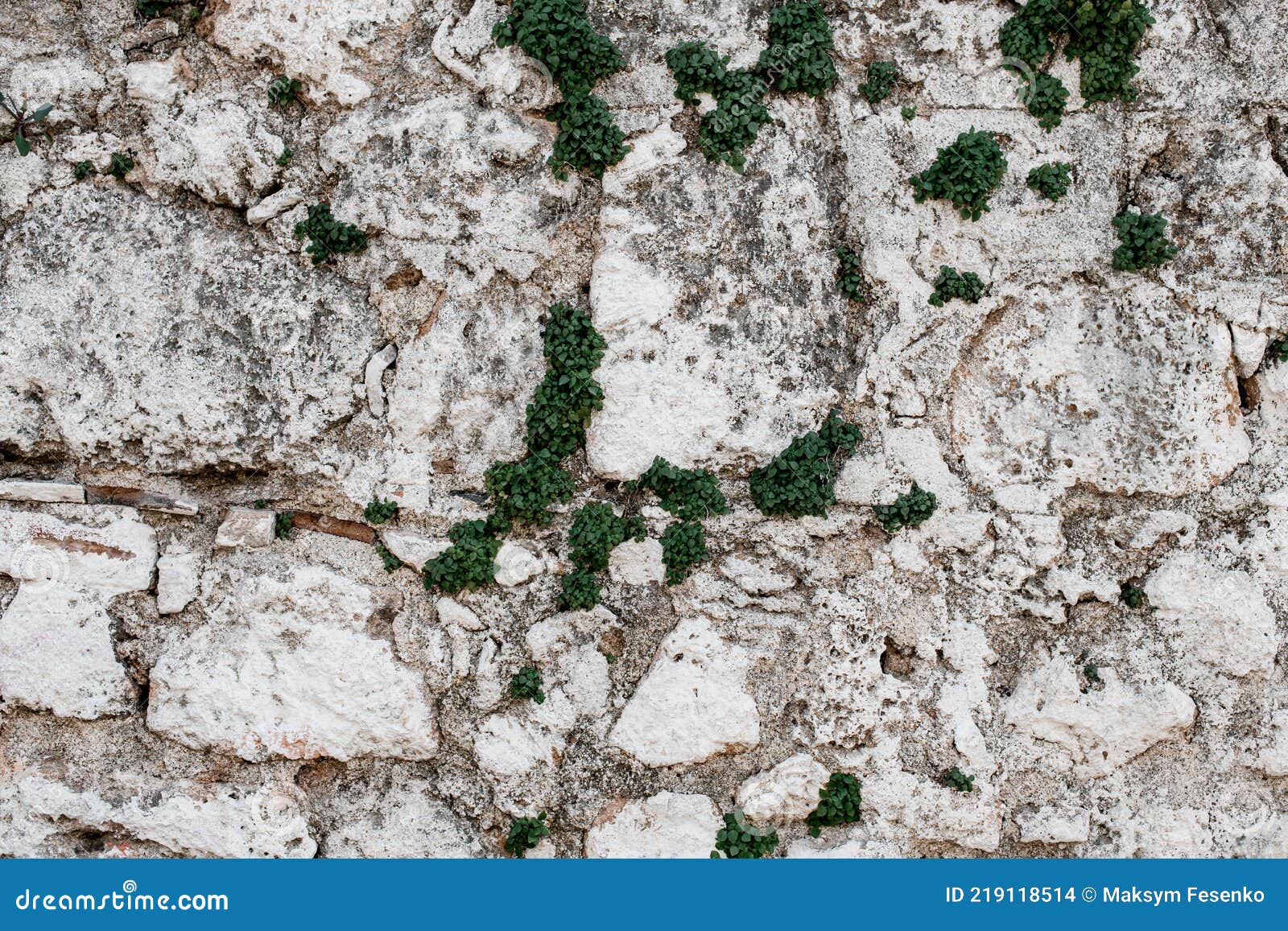 Whitewashed Stone And Clay Wall. Background Texture Royalty-Free Stock ...