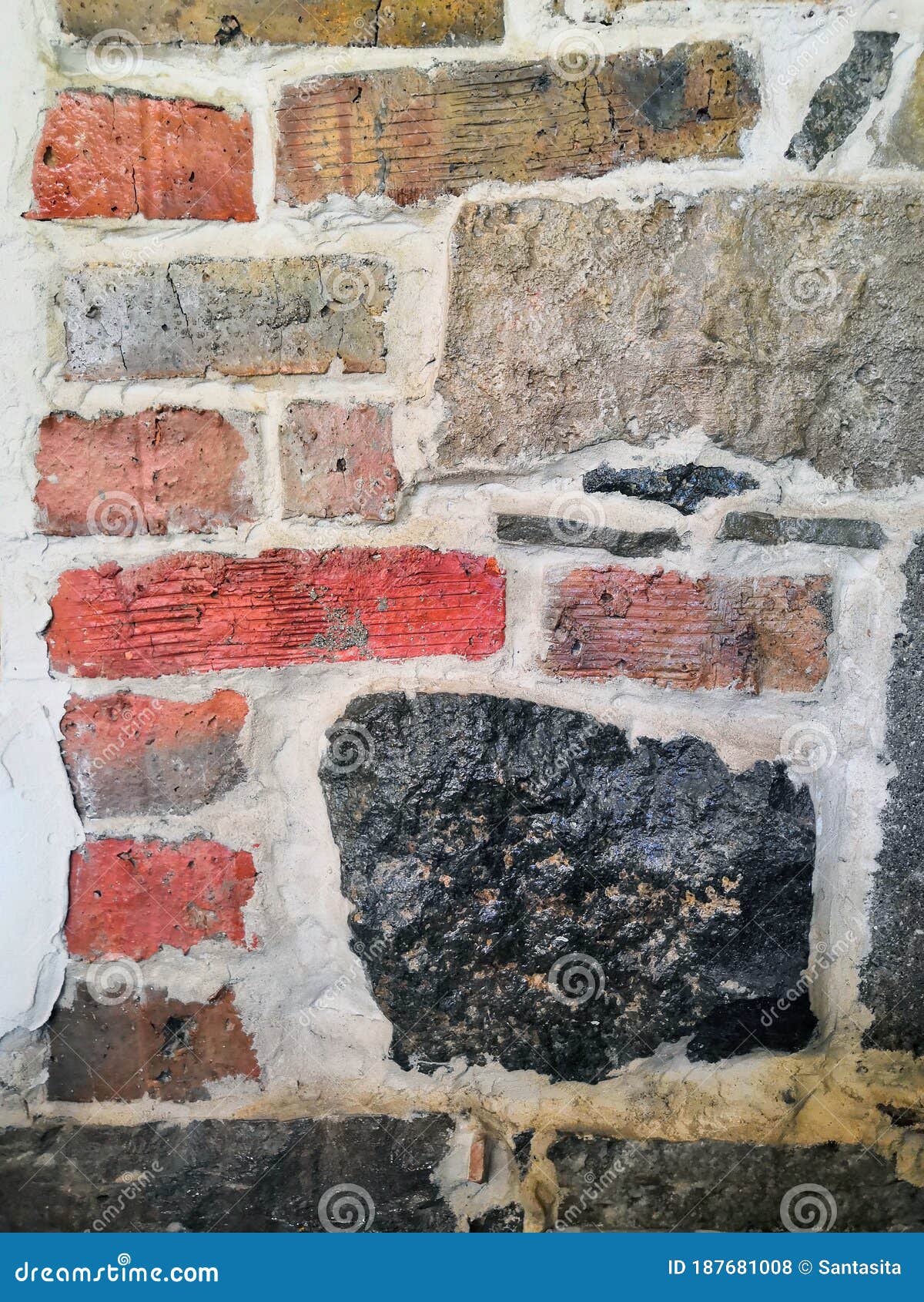 Close-up Textured Background is an Irregular Natural Stone Wall Made of ...