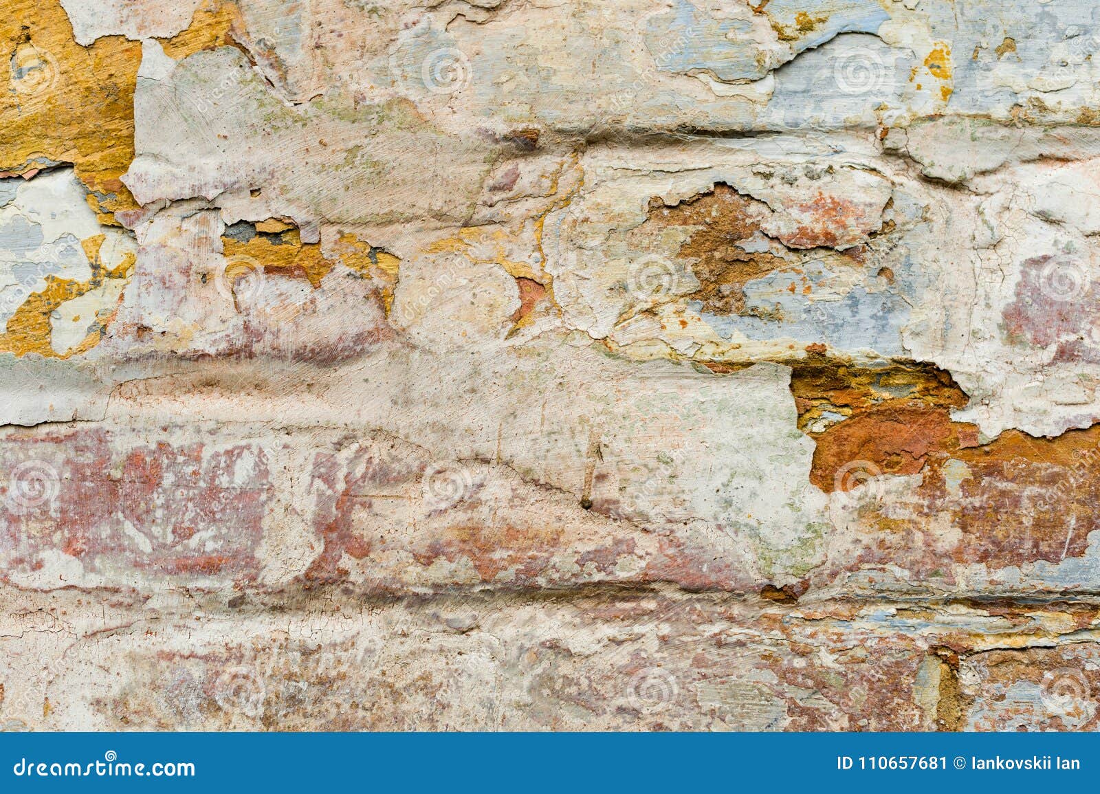 Close-up Textured Background of Multi-layer Flaking Paint on the Wall ...