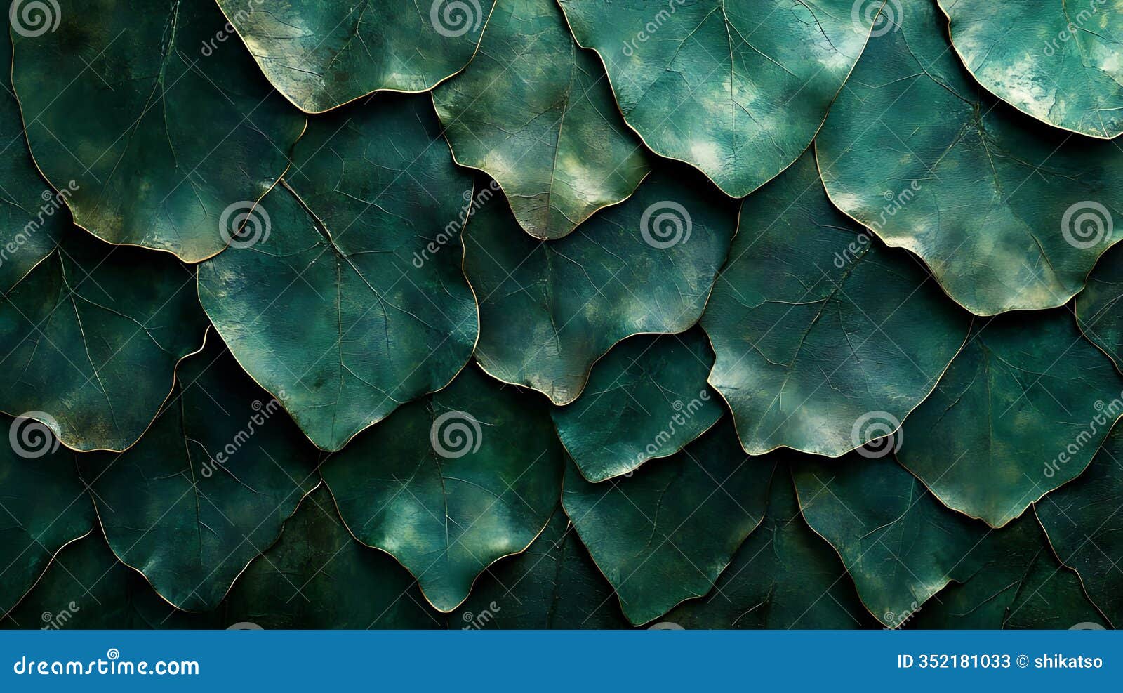 A Close-up of a Textured Green Surface that Resembles Overlapping ...