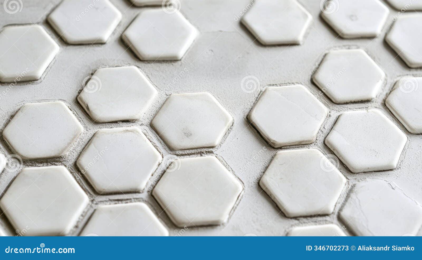 Close-up of Textured White Hexagon Tiles on a Surface Stock ...