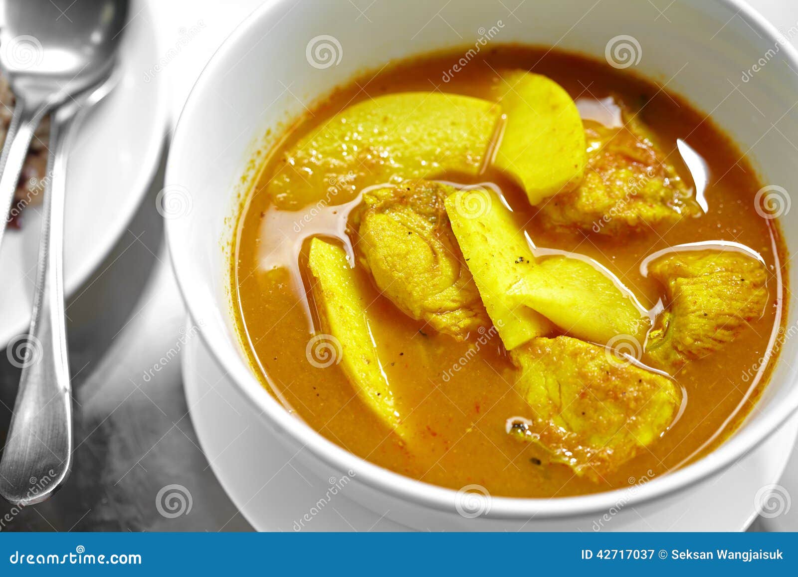 Close Up Thai Spicy Yellow Fish Curry Stock Image - Image of close ...