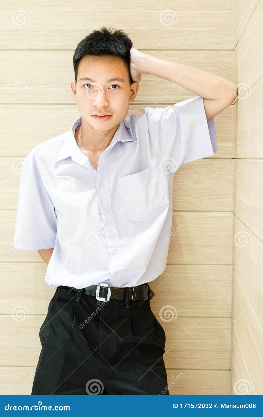 Thai student in uniform stock photo. Image of life, cute - 171572032