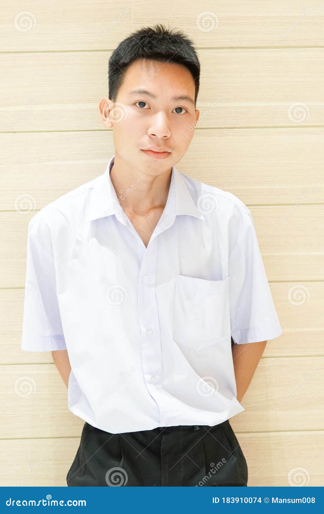 Thai student in uniform stock photo. Image of attractive - 183910074