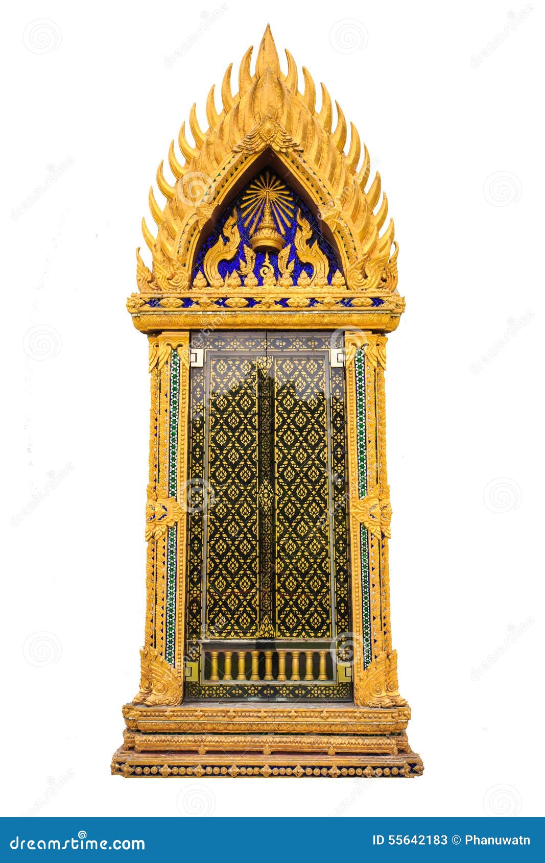 Close Up Thai Style Windows Isolated on White Stock Image - Image of ...